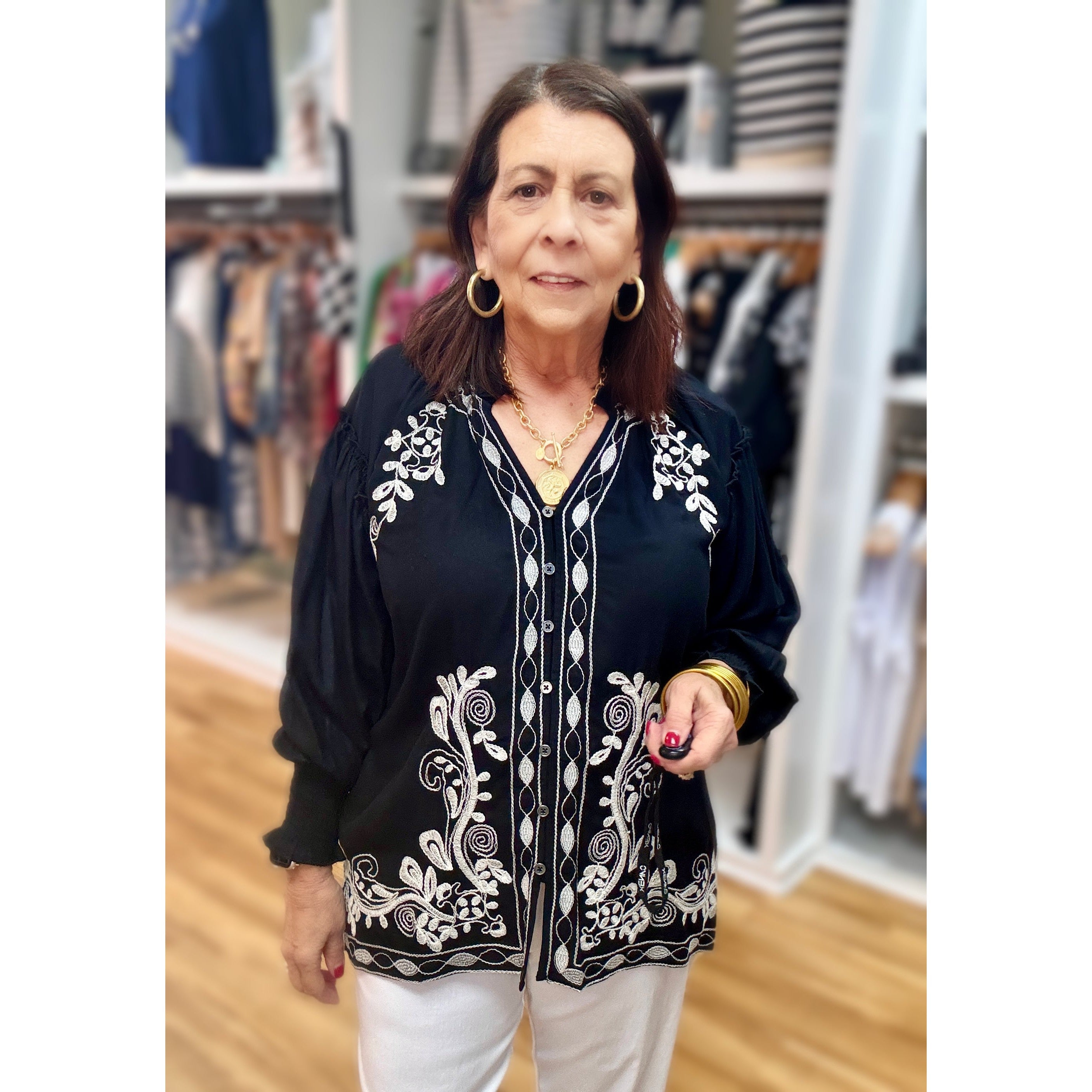Riley Button Front Top – Sandy Toes Boutique